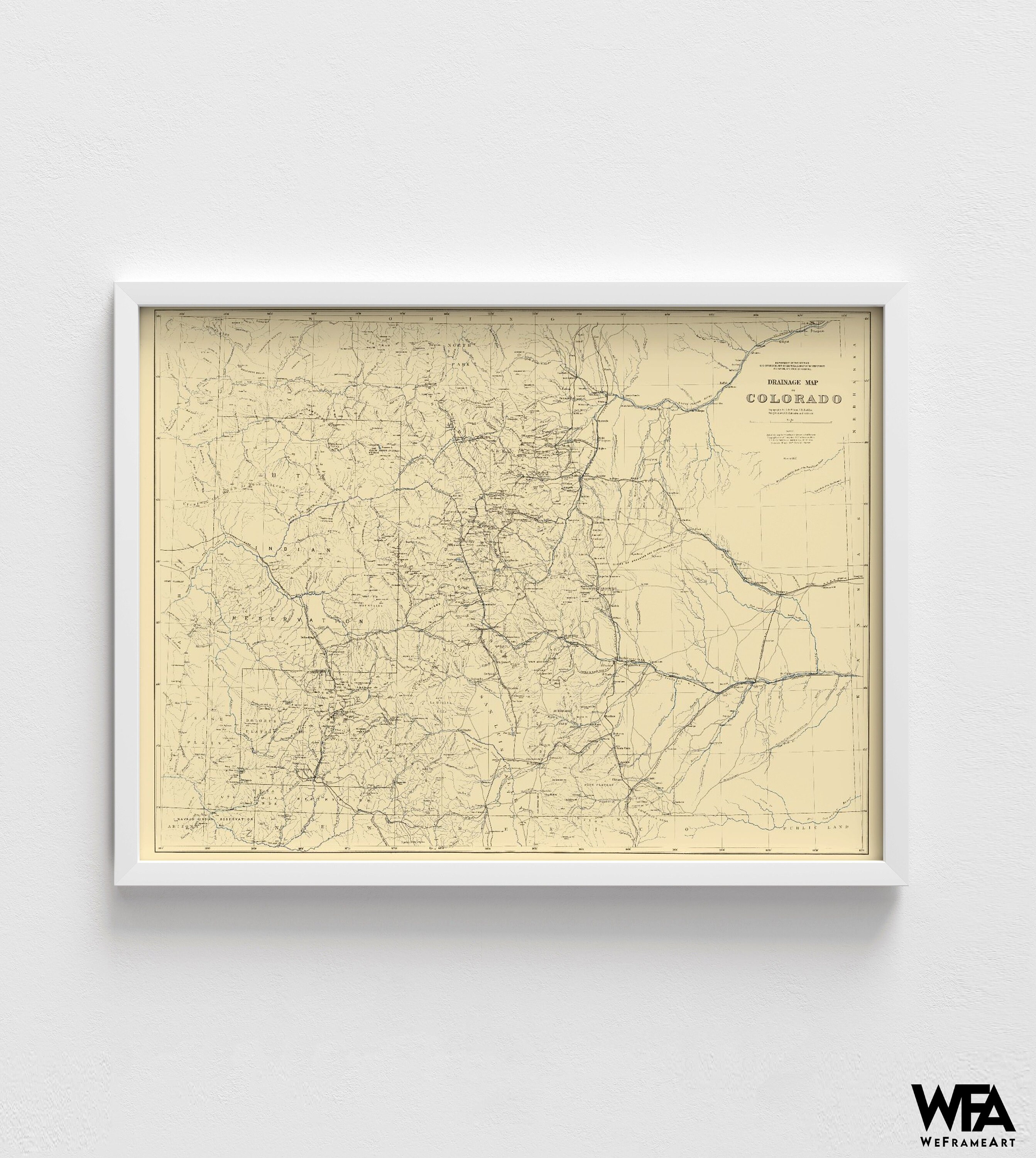 Colorado Map Art Print Framed Colorado Map Artwork Map Wall | Etsy