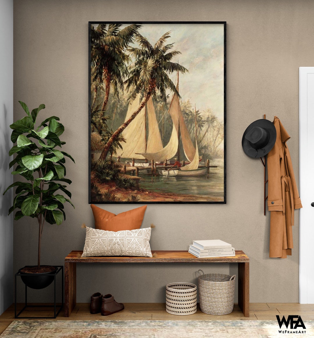 Vintage Boat Painting Print Home Office Decor Nautical Themed - Etsy