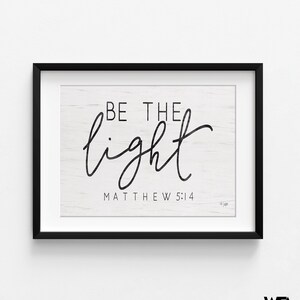 Be the Light, Matthew 5:14 Poster, Matthew Bible Verse Print, Bible ...