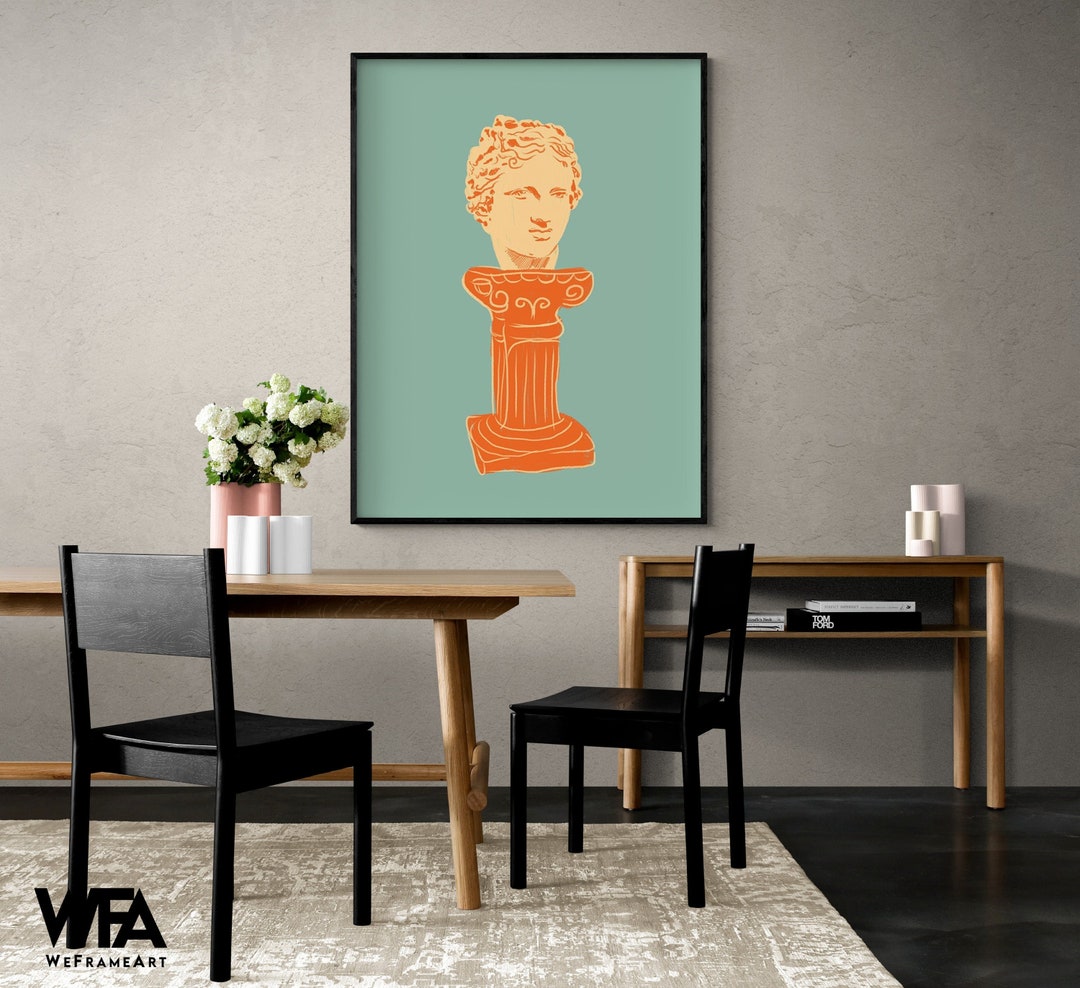Art Display Pedestal Modern Sculpture Art Print, Antique Sculpture Art ...