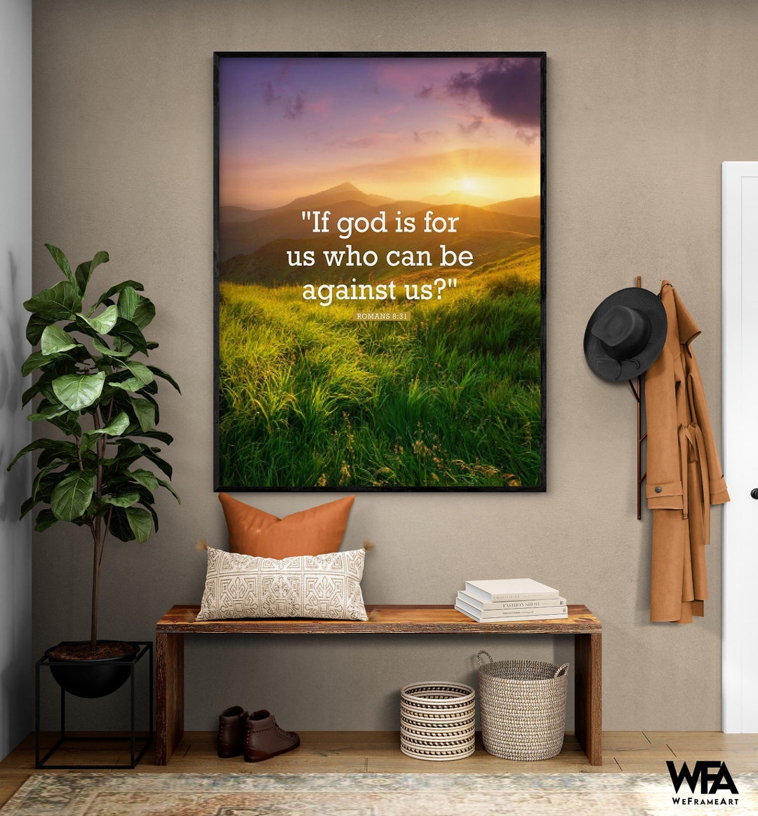 Romans 8:31 Print, Extra Large Bible Verse Quote Poster, Nature ...