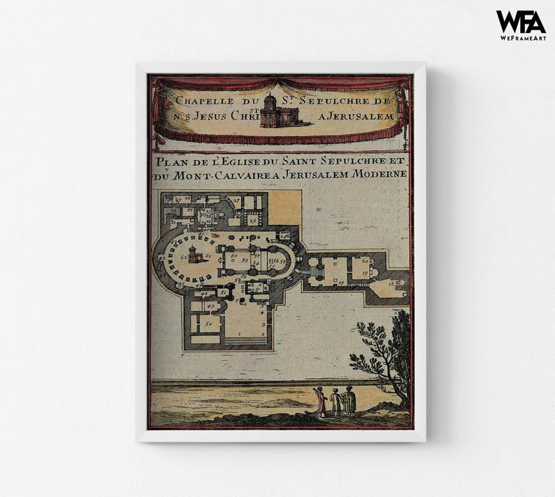 Antique Map of Jerusalem Print, Holy Land Wall Art - Etsy