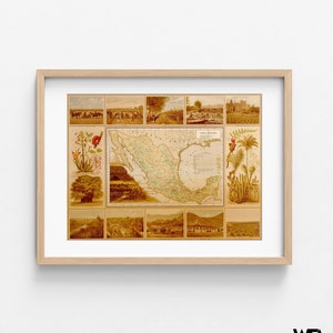 Agricultural Map of Mexico, Agricultural Poster Print, Mexican ...