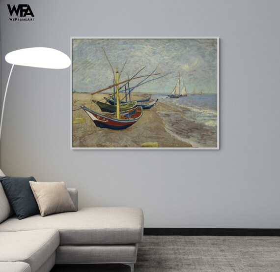 Van Gogh Boat Prints Framed Van Gogh Fishing Boats On The Etsy