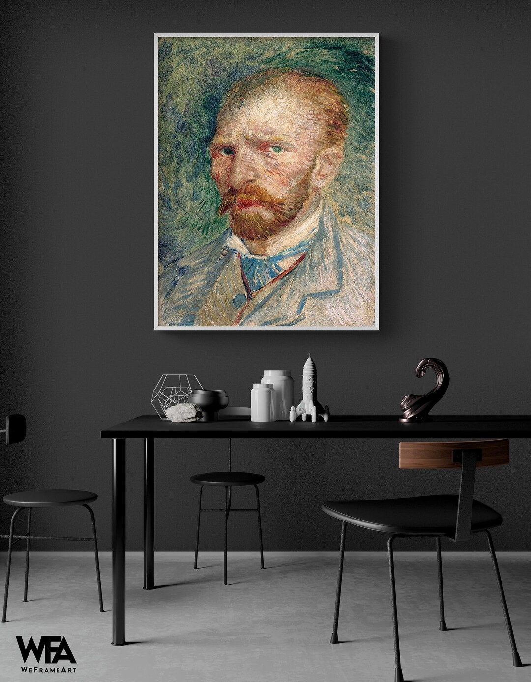 Self-portrait by Vincent Van Gogh, Portrait Wall Art, Van Gogh Face ...