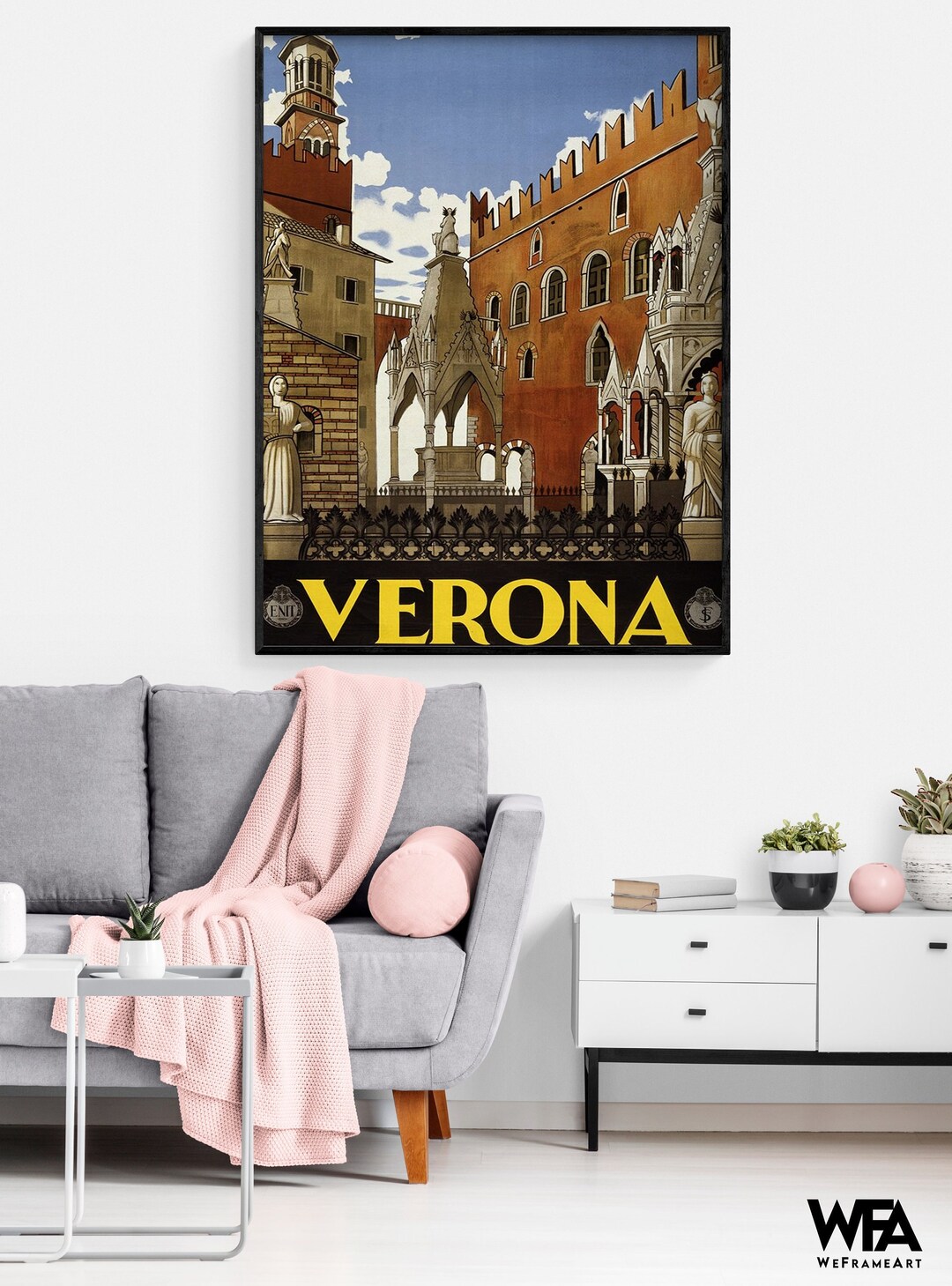 Verona Vintage Travel Poster, Old Italian City Wall Decor, Verona Home ...