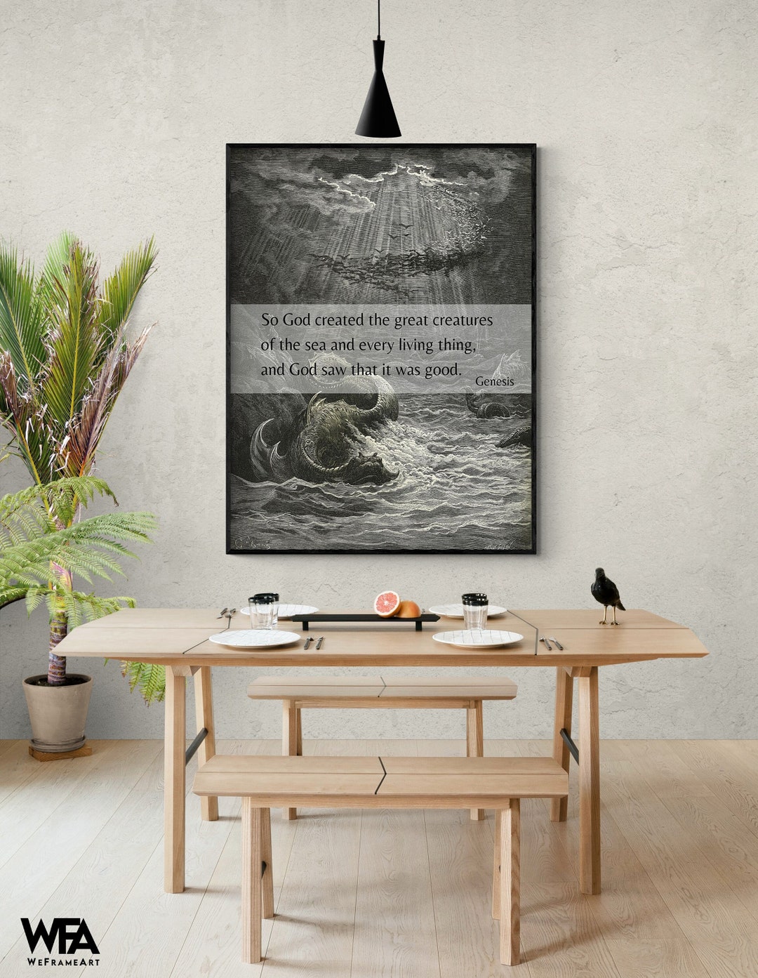 Creation of the Fish and Birds by Gustave Dore, Framed Genesis 1:21 ...