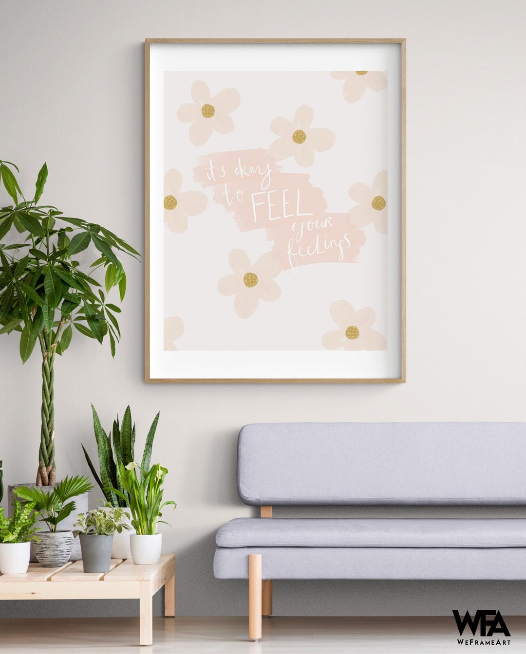 It's Okay to Feel Your Feelings Sign Print, Framed Feelings Poster ...