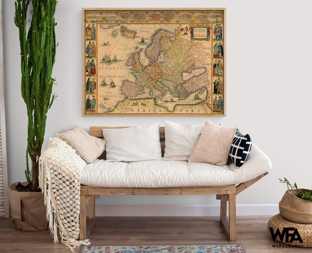 Map of Europe by Vintage Maps, Europe Map Print, Old Continent Map ...