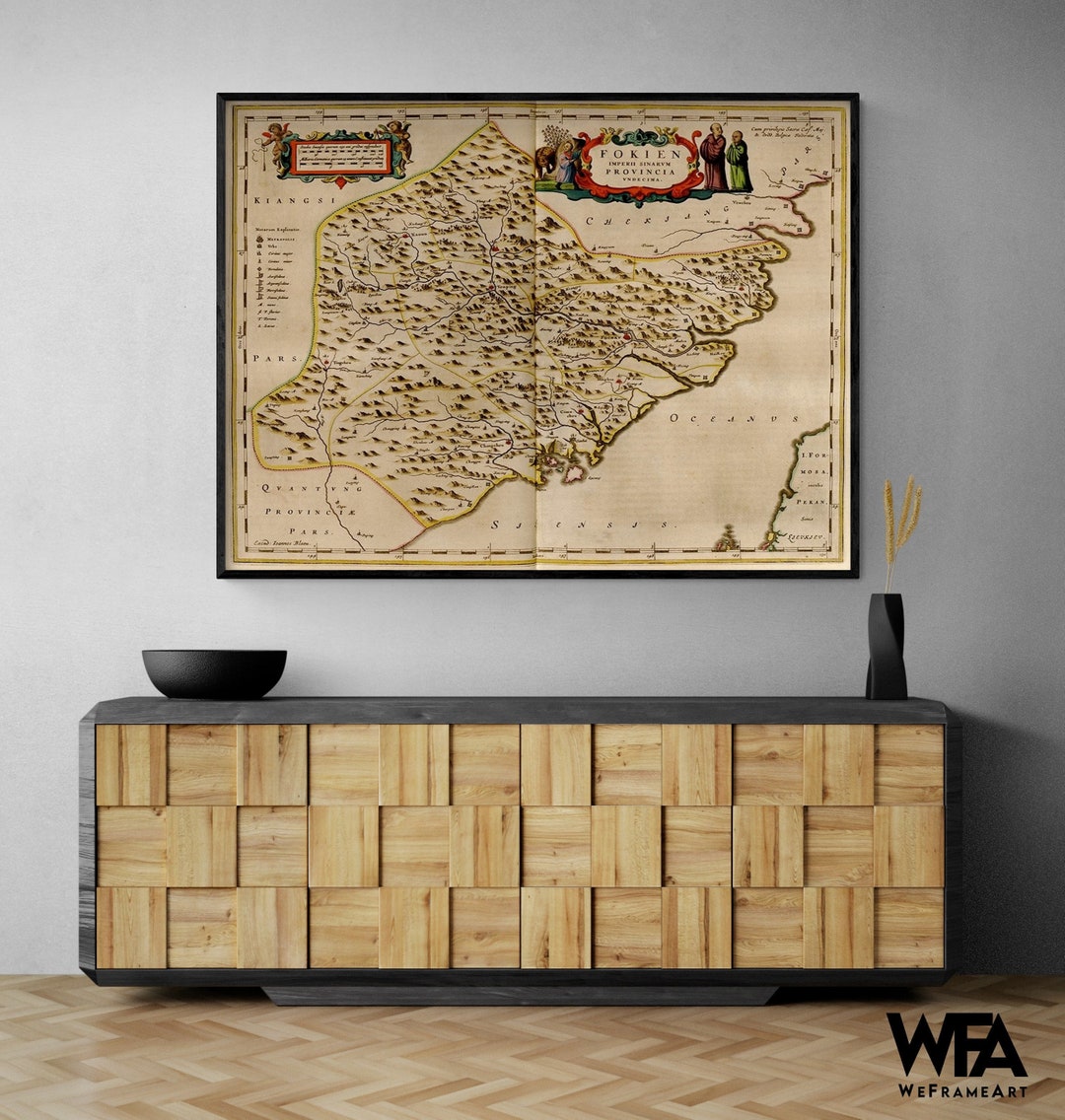 Fukien-china, Antique Chinese Map Print, Chinese Region Wall Decor ...