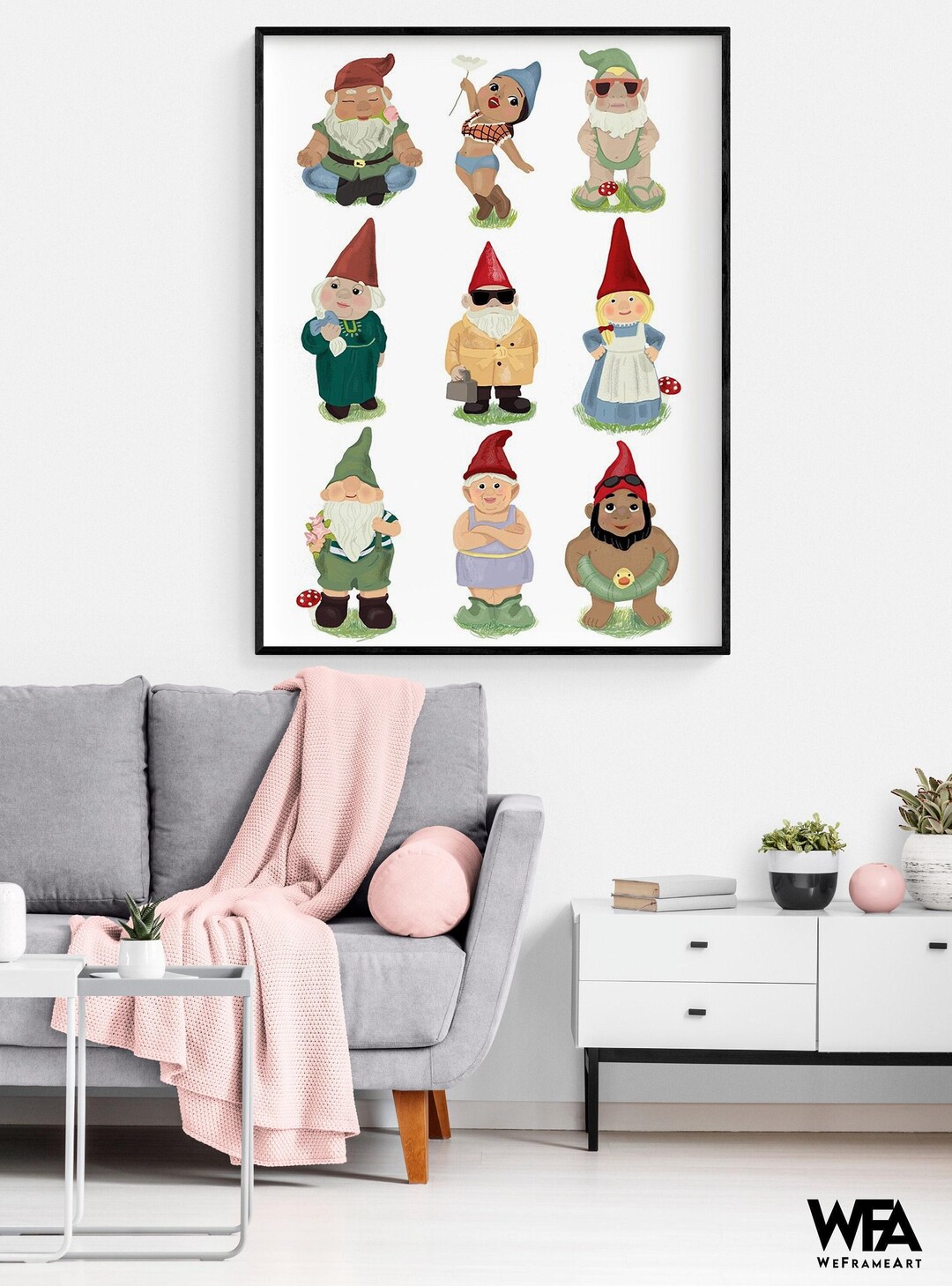 Garden Gnomes by Hanna Melin, Gnomes Illustration Cute Poster, Lady ...