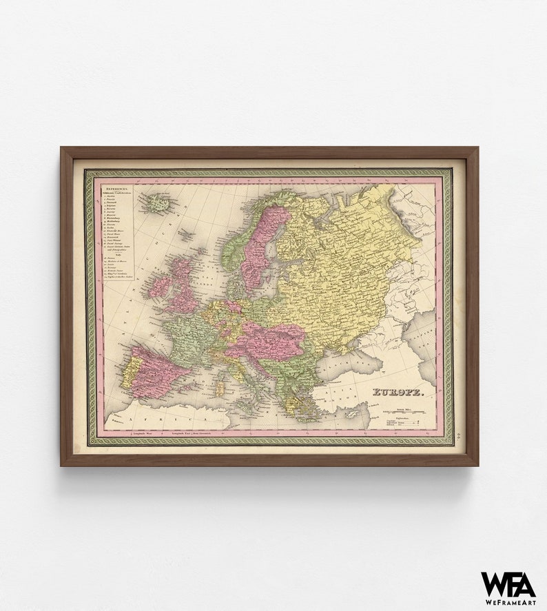 Europe 1849 by Vintage Maps Antique Map of Europe Old - Etsy