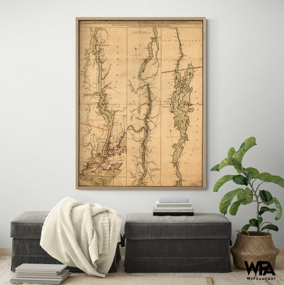 Topographical Map of the Hudson River 1776 Poster Hudson - Etsy
