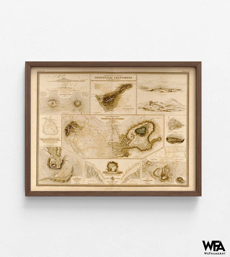 Geologic Phenomenon Volcanoes by Vintage Maps Geology Teacher - Etsy