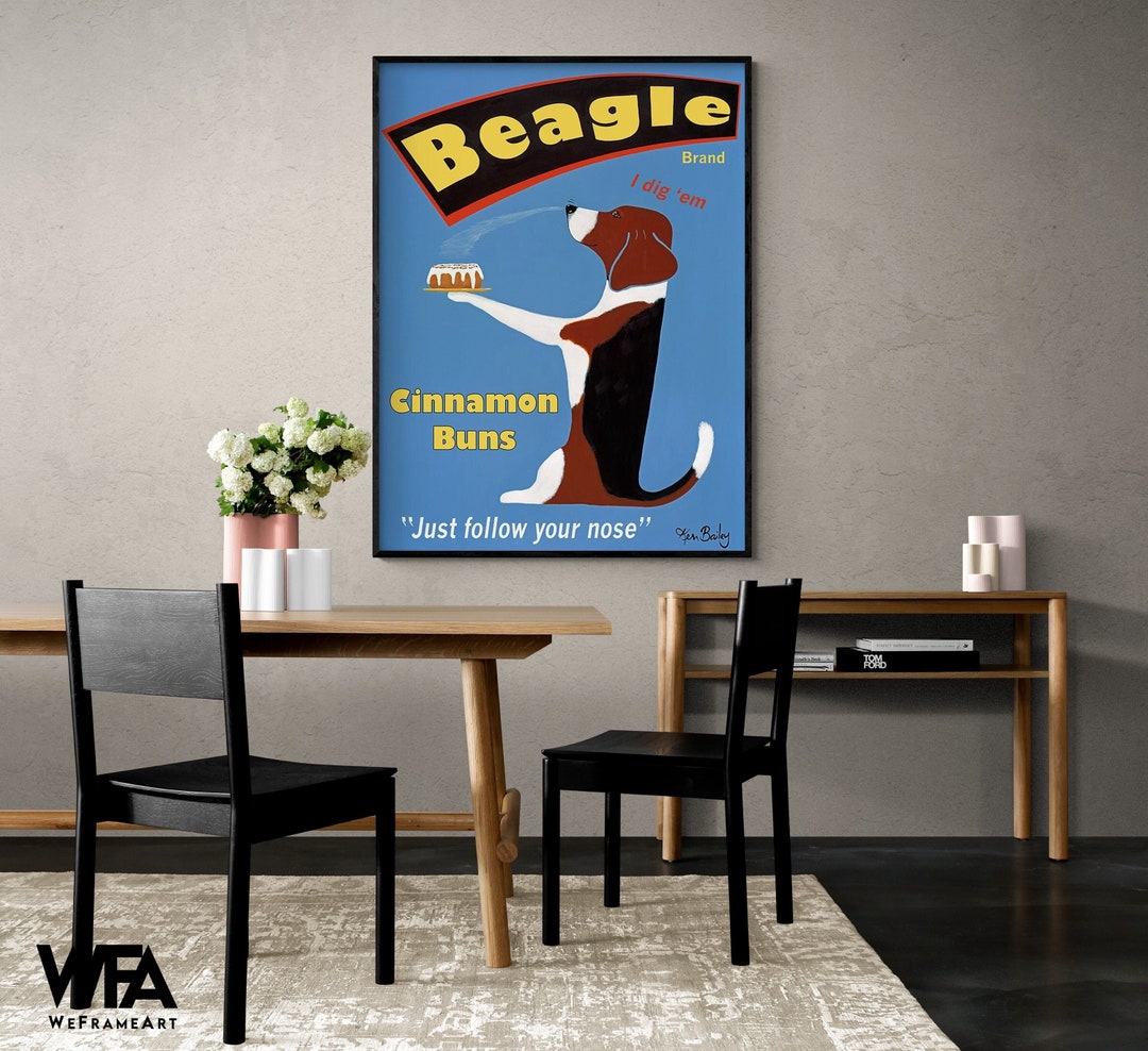 Beagle Buns by Ken Bailey, Bakery Owner Office Poster, Hotel Buffet ...