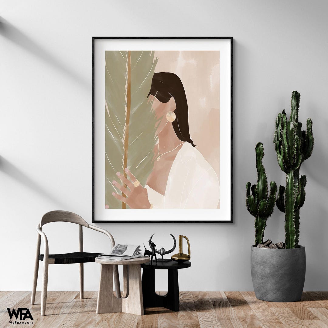 Plant Girl Art Print, Botanical Woman Portrait, Dorm Decor - Etsy