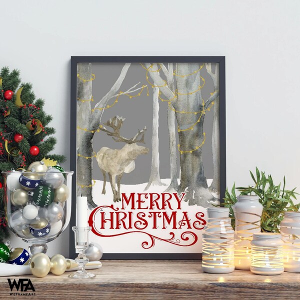 Reindeer Painting - Etsy