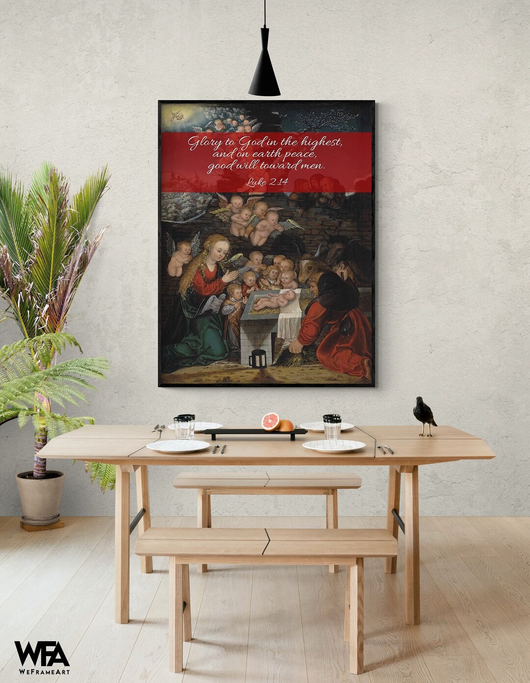 Nativity by Lucas Cranach the Elder, Large Luke 2:14 Print, Gods Glory Poster, God Wall Art ...