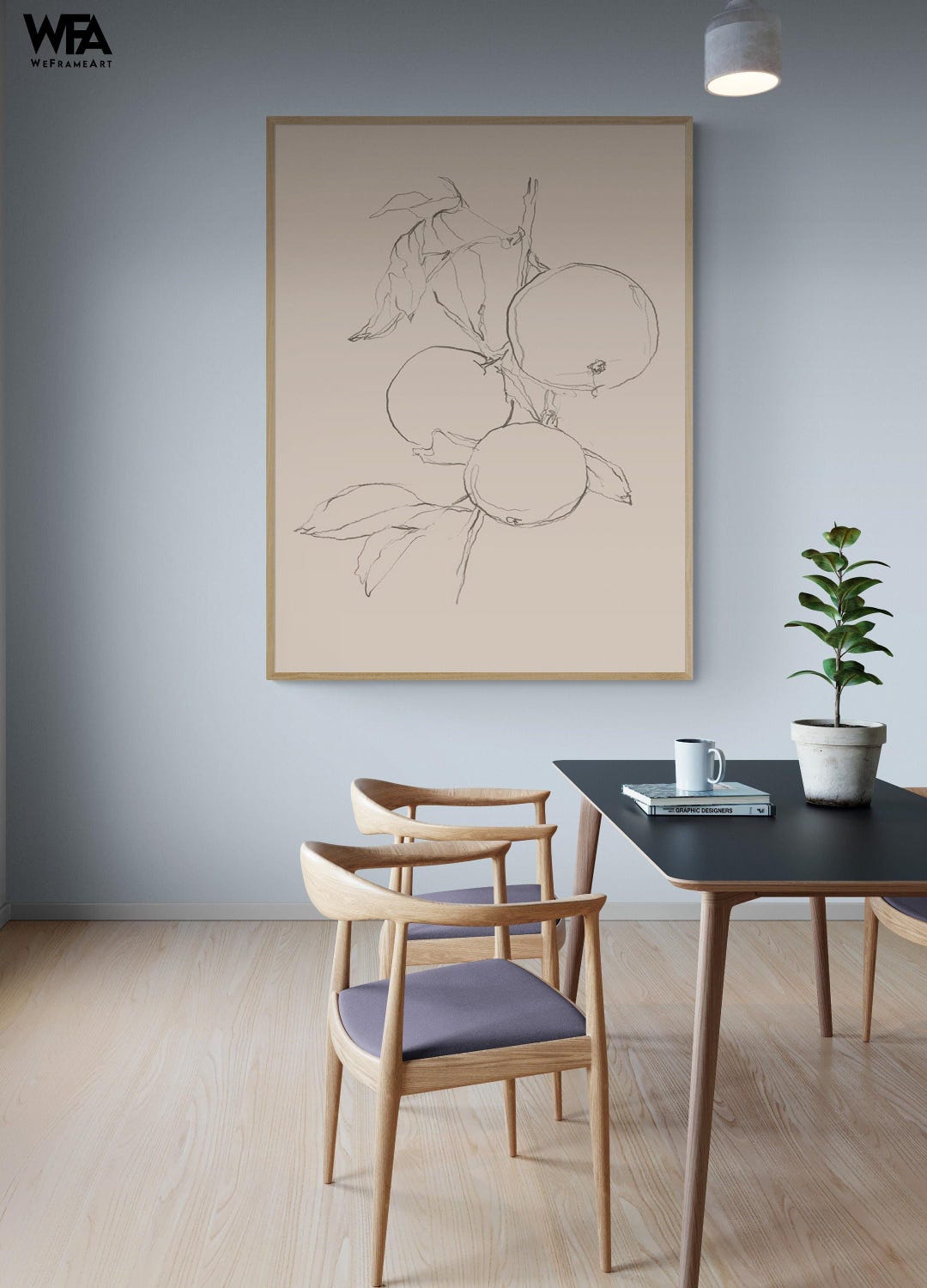 Fruit Contour Study I by Victoria Barnes, Framed Fruits Drawings Print ...