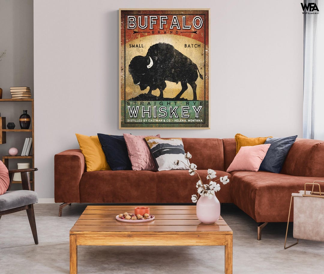 Buffalo Whiskey Poster: Vintage Bar Wall Art (framed or Print) - Etsy