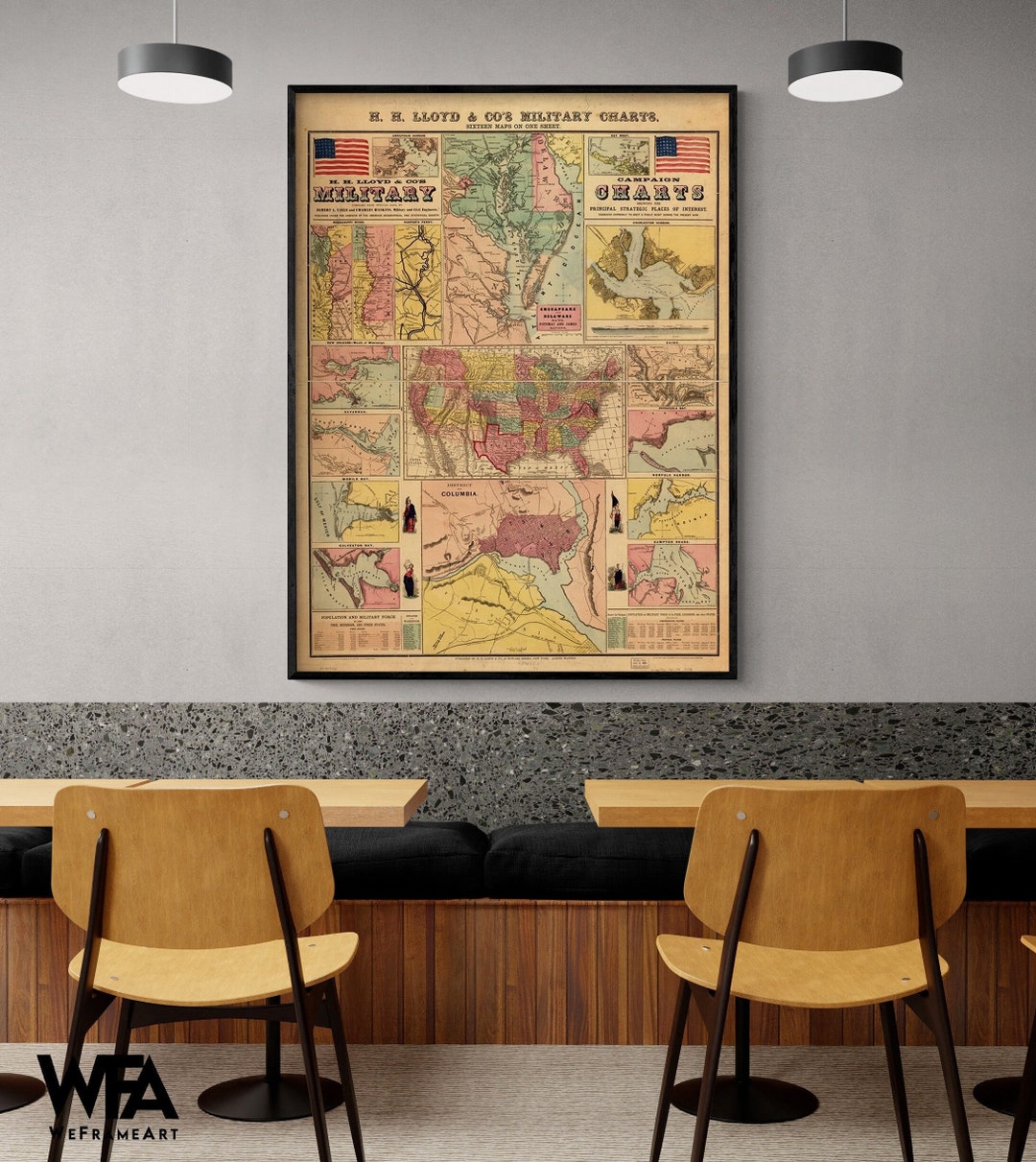 Campaign Military Charts Showing the Principal Strategic Places 1861 ...