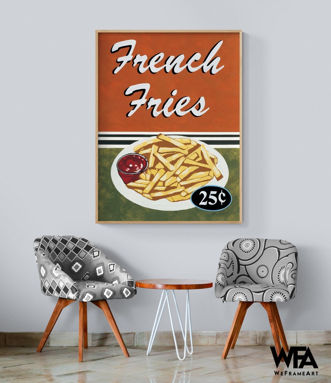 French Fries by Catherine Jones, Vintage Food Poster Print, Retro ...