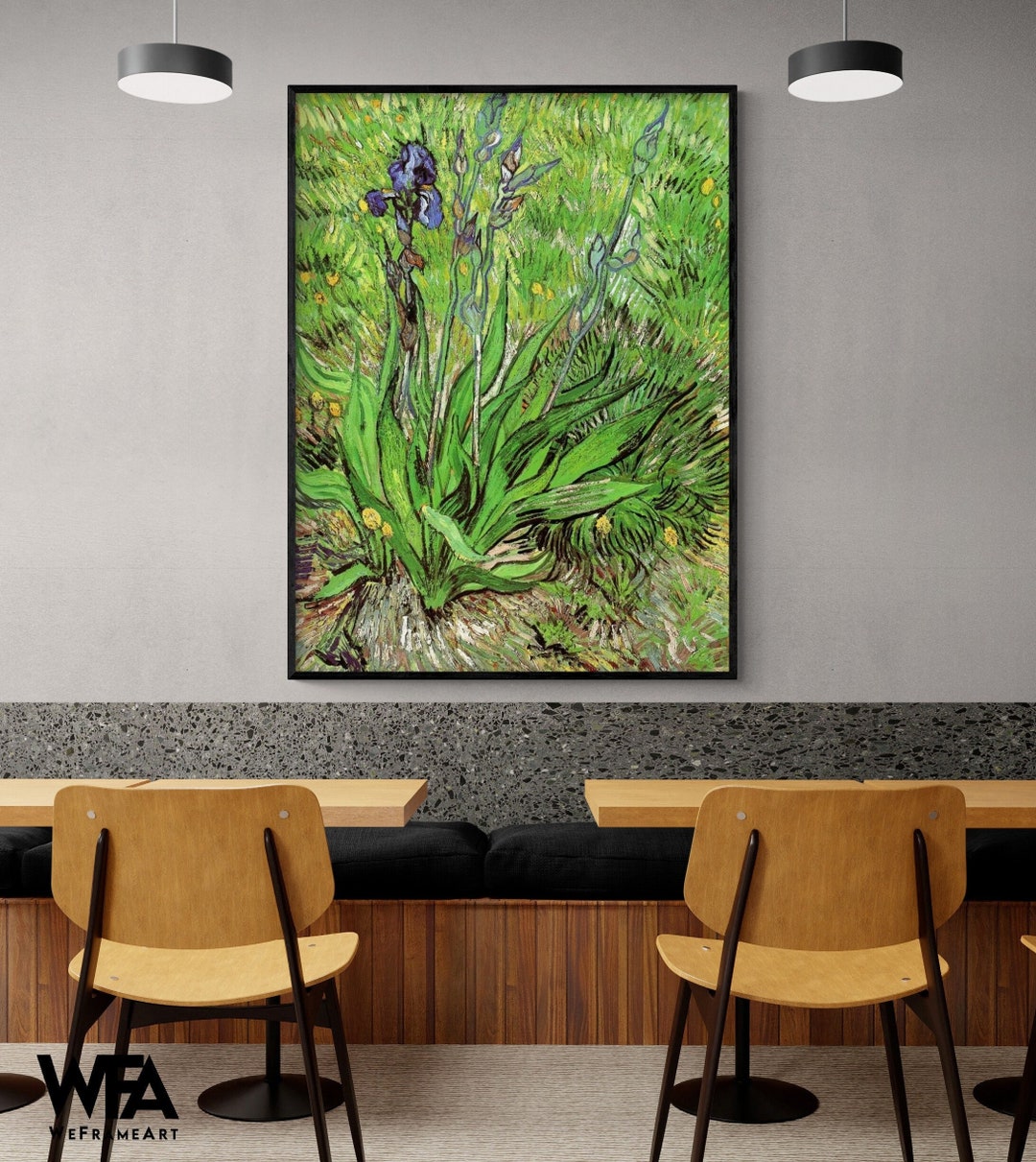 The Iris by Vincent Van Gogh, Purple Flower Print, Green Nature Art ...
