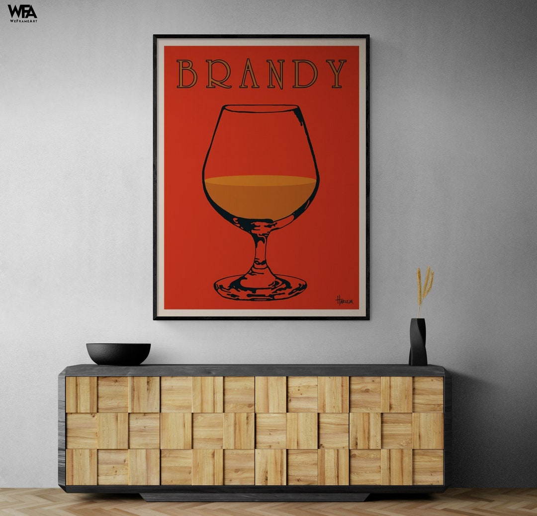Brandy by Lee Harlem, Brandy Glass Poster, Vintage Bar Brandy Decor ...