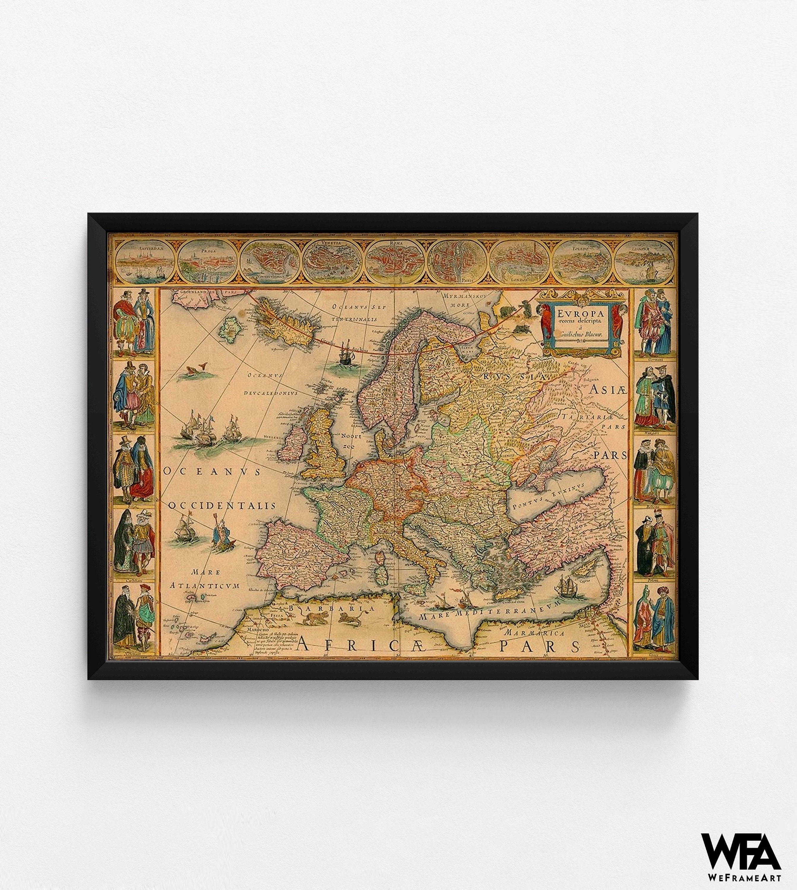 Map of Europe by Vintage Maps Europe Map Print Old Continent - Etsy Canada