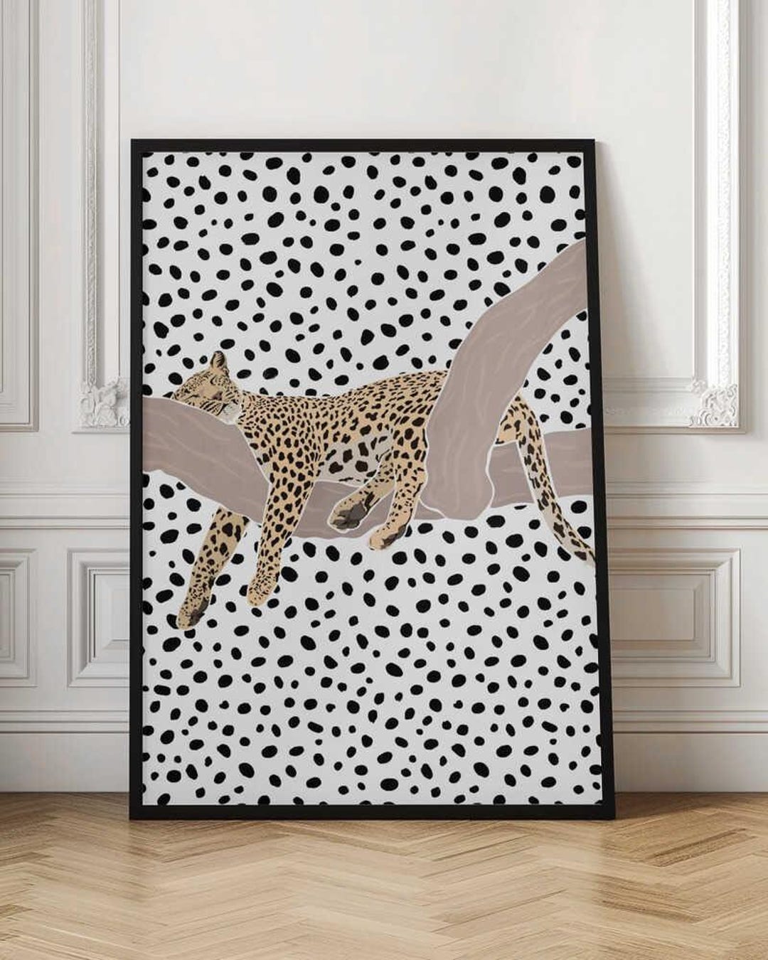 Leopard Wall Art: Modern Animal Print - Polkadot Design - Etsy