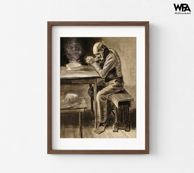 The Prayer by Vincent Van Gogh Praying Man Print God Wall | Etsy