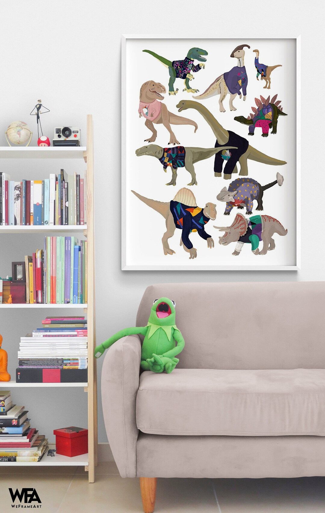 Dinosaurs in 80s Jumpers by Hanna Melin, Awesome T Rex Poster Print ...