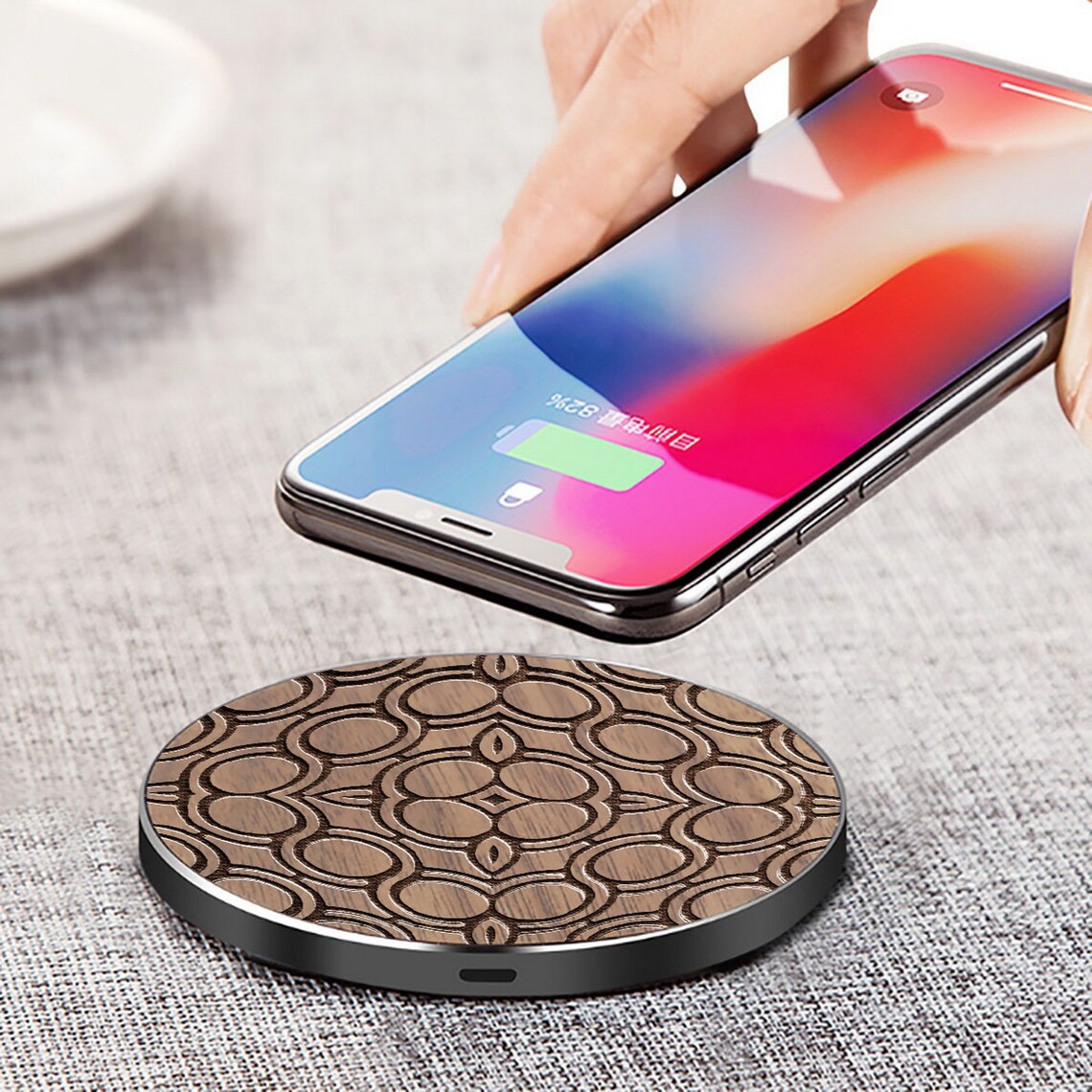 Laser wireless charging board Seamless geometric Wooden | Etsy