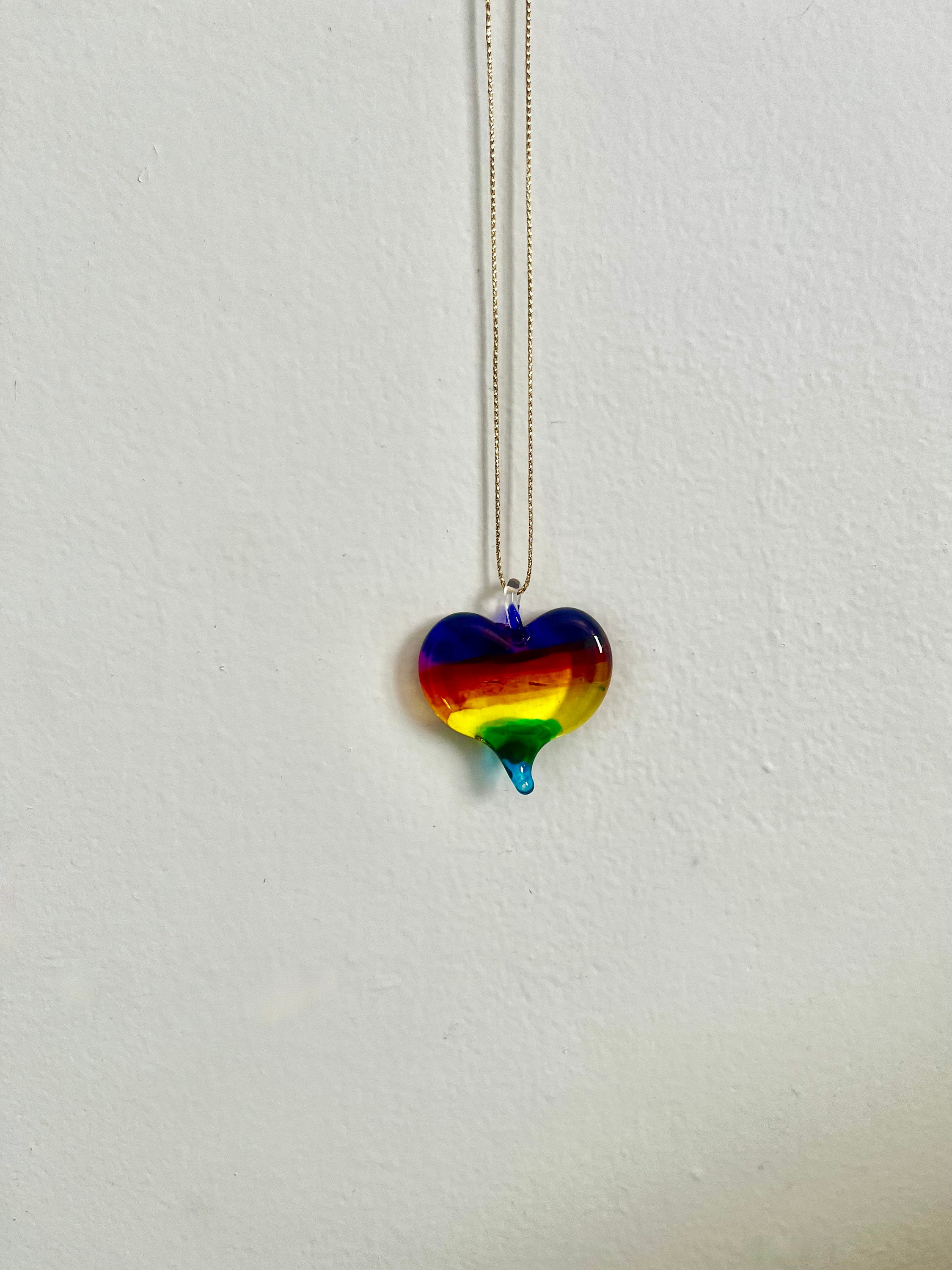 Glass Heart Set of 2 Pride Heart Rainbow Heart Blown Glass - Etsy