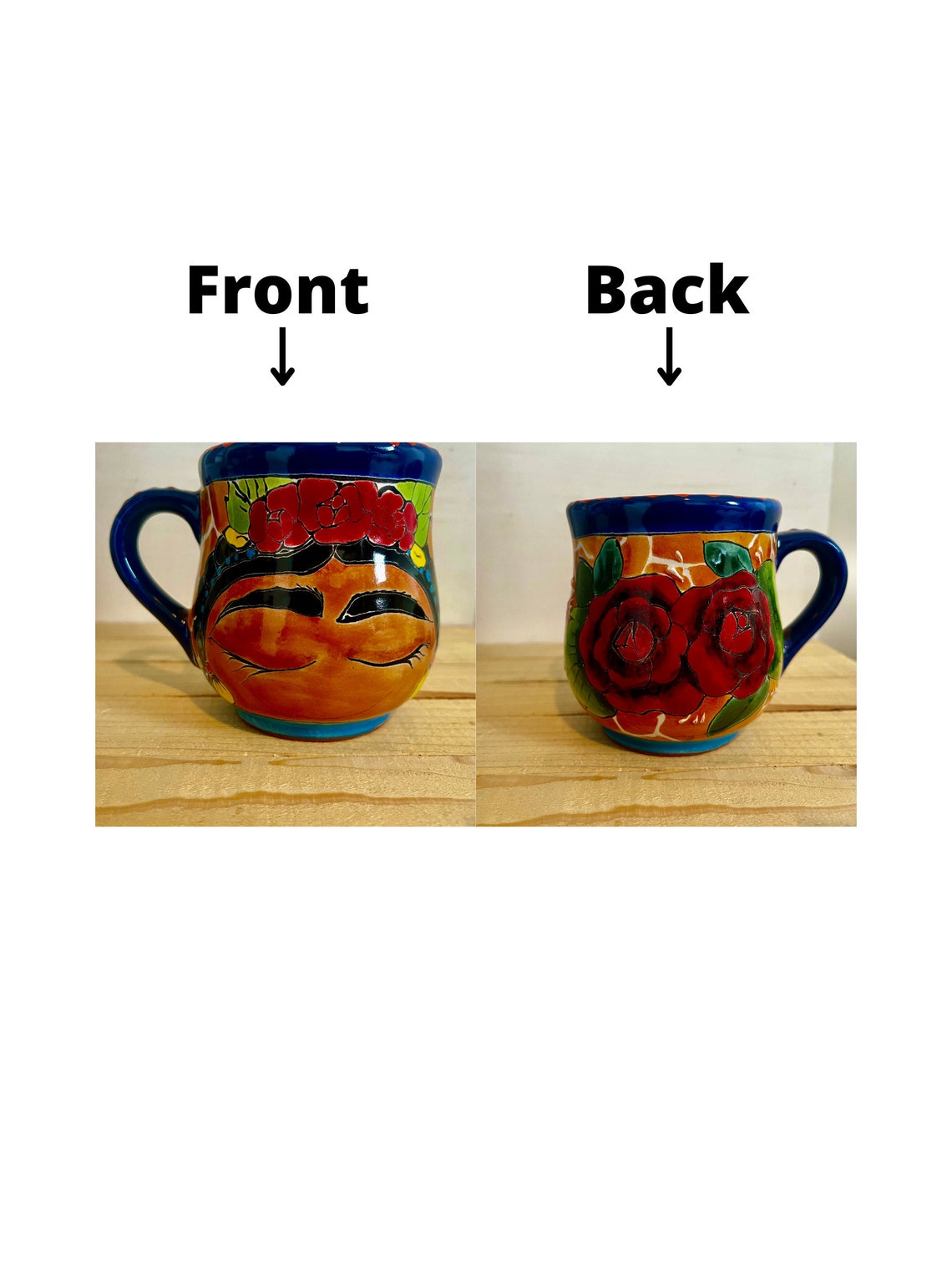 Set of 2 Hand Painted CERAMIC Clay Coffee Mug Cup Gift Idea - Etsy