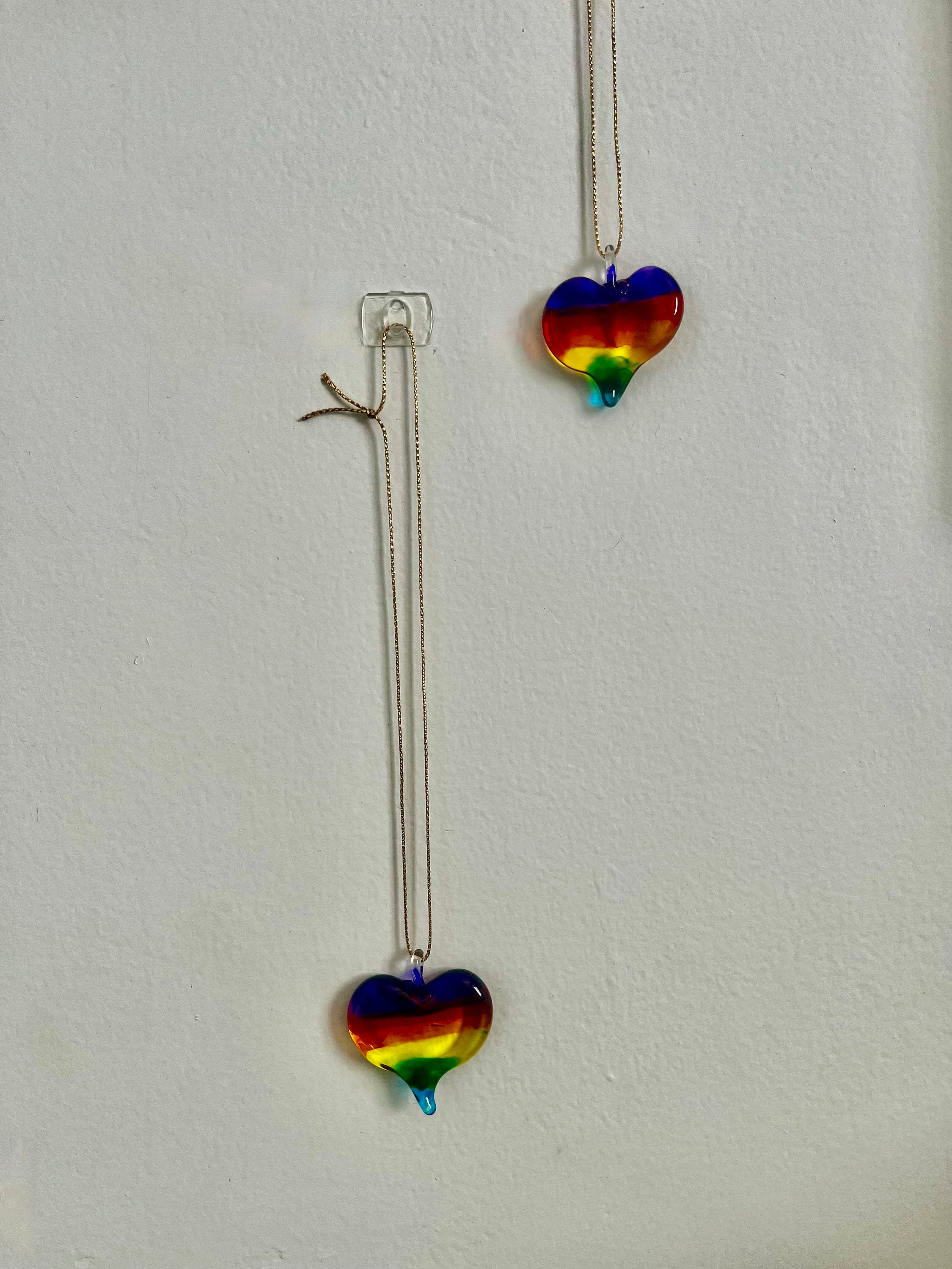 Glass Heart Set of 2 Pride Heart Rainbow Heart Blown Glass - Etsy