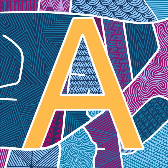 Custom Letter and Map Illustration - Etsy