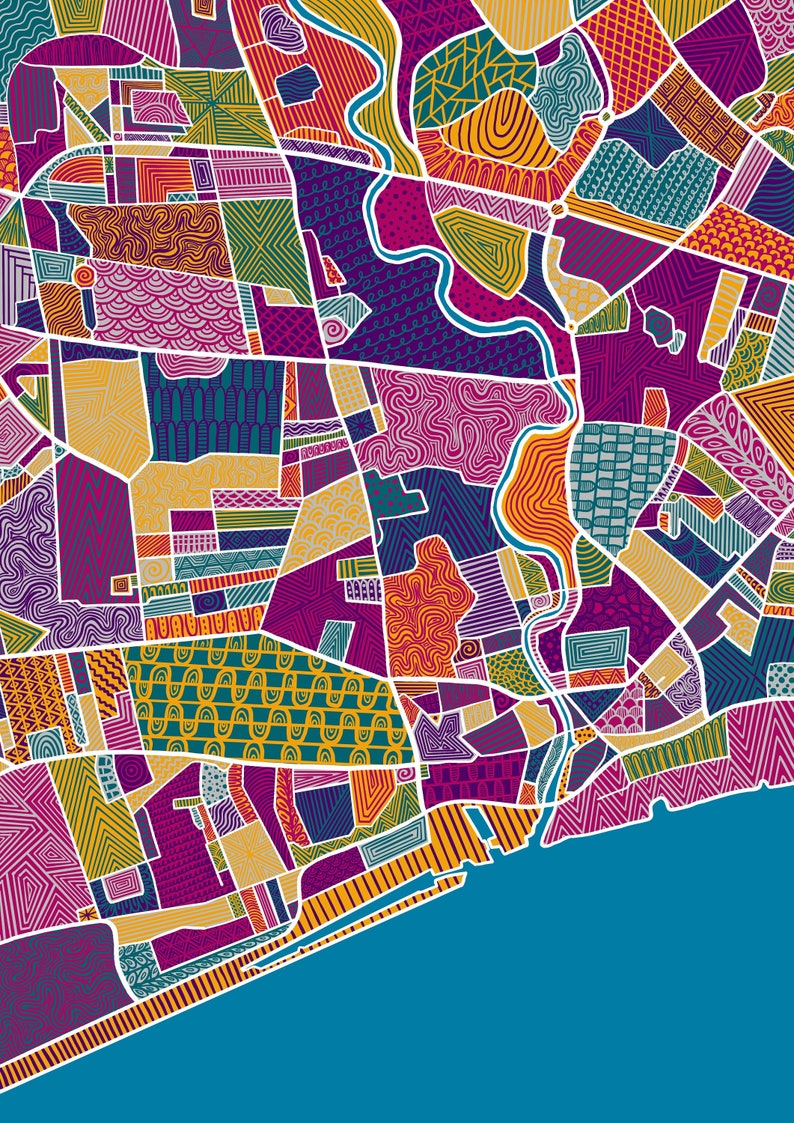 Hull Street Map Art Print - Etsy