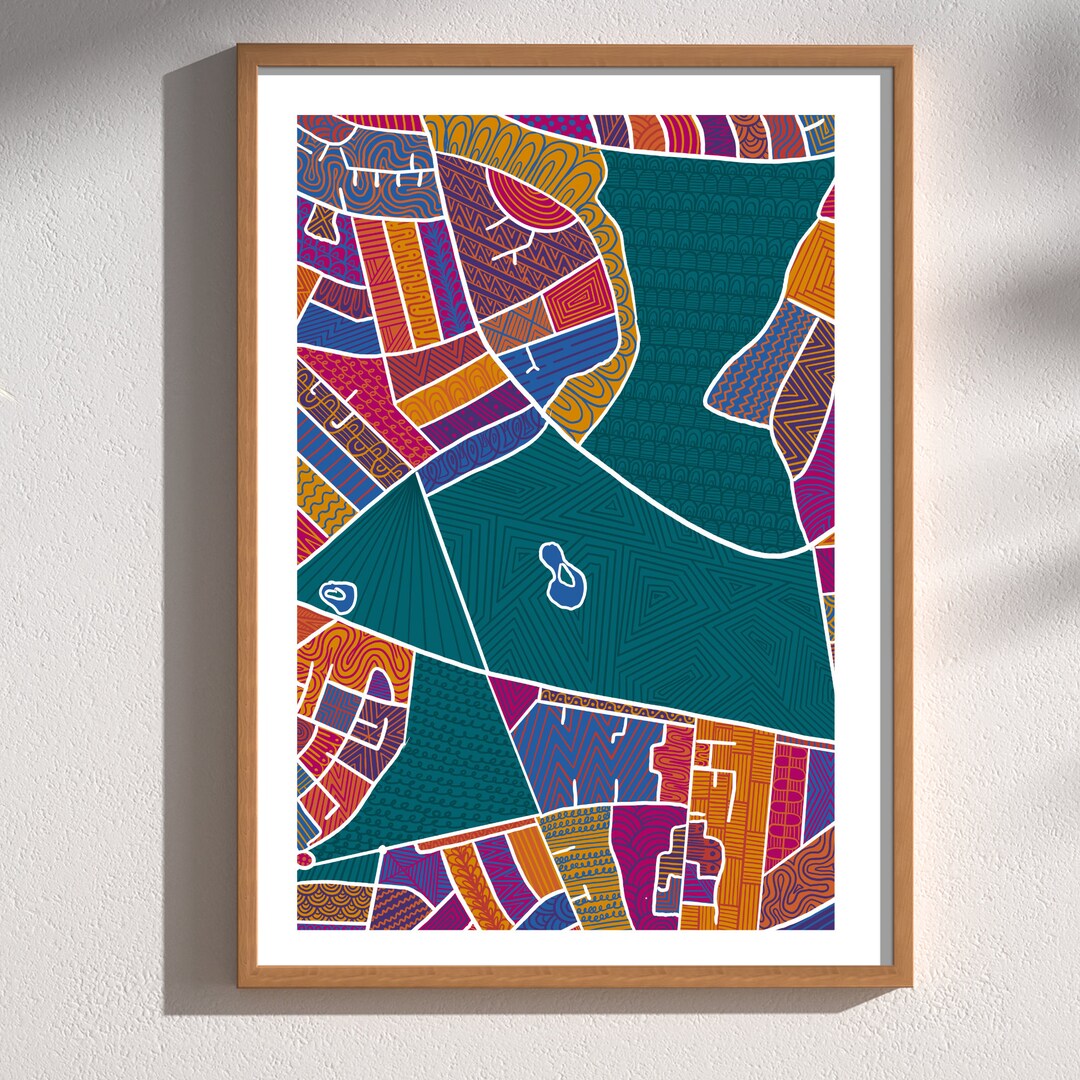 Tooting Common Map Art Print - Etsy