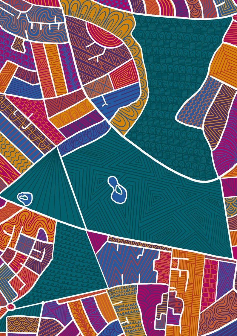 Tooting Common Map Art Print - Etsy