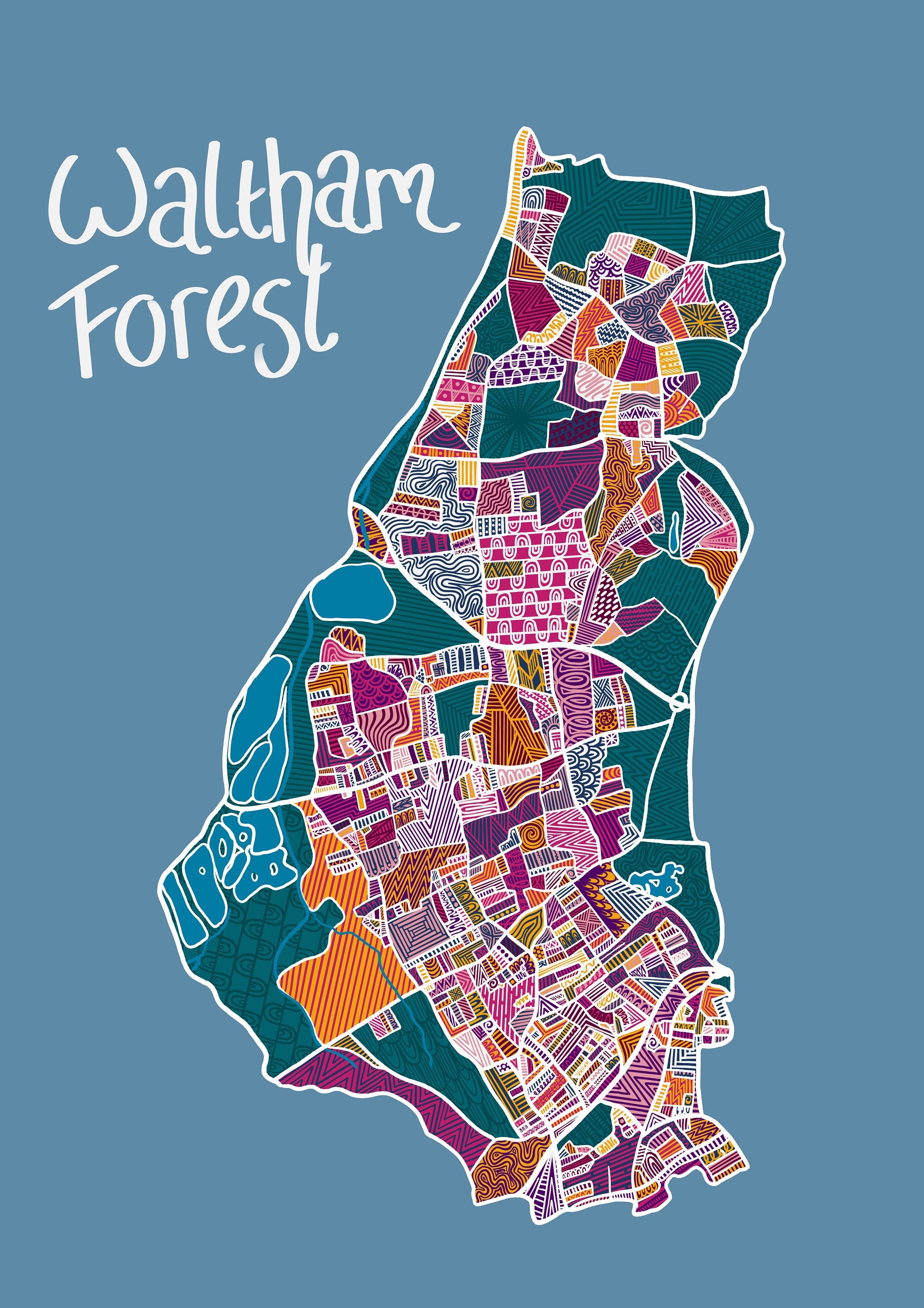 Waltham Forest Street Map Art Print - Etsy UK