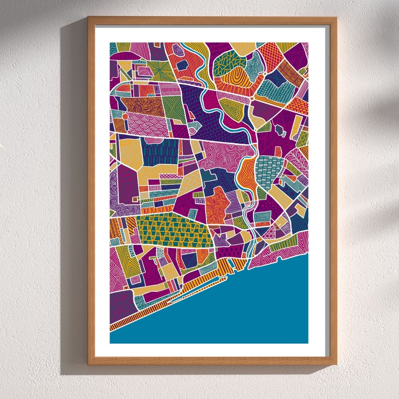 Hull Street Map Art Print - Etsy