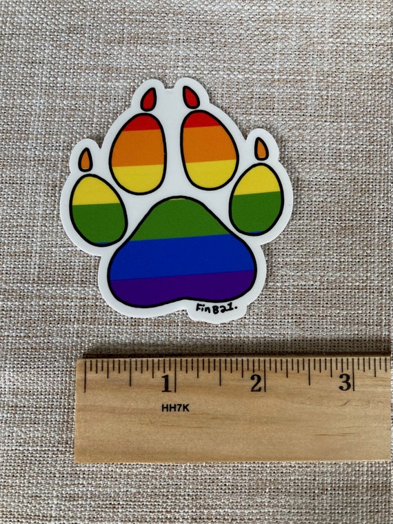 LGBTQ Pride Paw Vinyl Sticker - Etsy