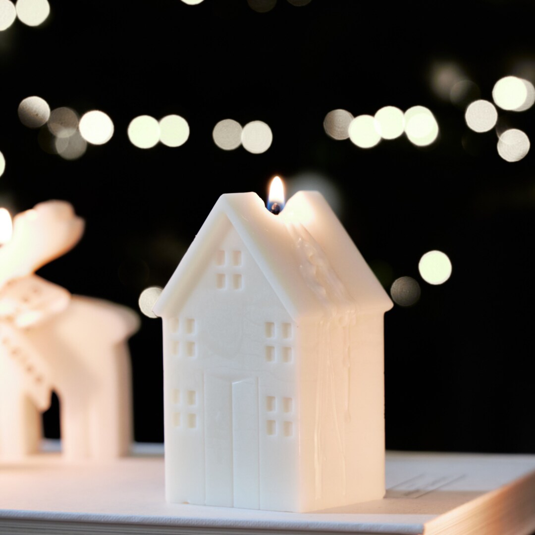 Christmas House Candle House Warming Gift Scandinavian - Etsy
