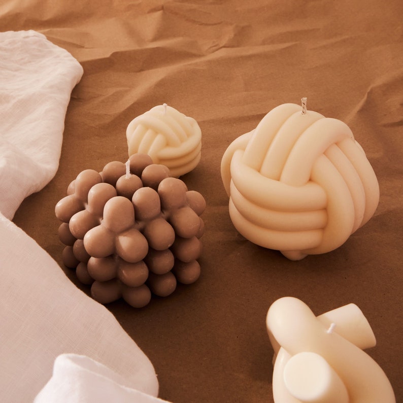 Large KNOT Candle Rope Decorative Candle Ball of Yarn | Etsy