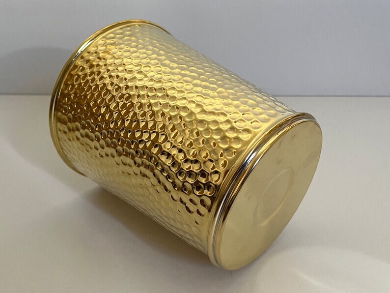 Brass Waste Bin for Office, Brass Waste Basket, Handcrafted Trash Can ...