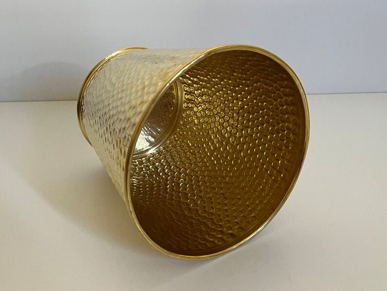 Brass Waste Bin for Office, Brass Waste Basket, Handcrafted Trash Can ...