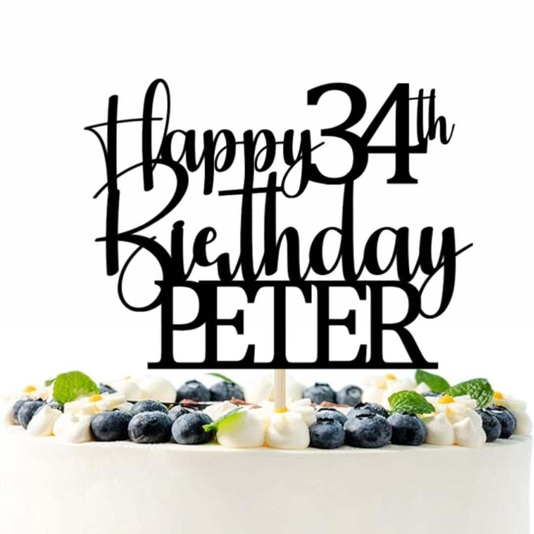 Personalised Happy Birthday Cake Topper Custom Cake Decoration With Any ...