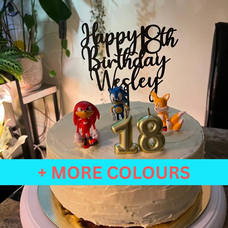 18th Cake Topper, Custom Cake Topper, Happy 18th Birthday Cake Topper ...