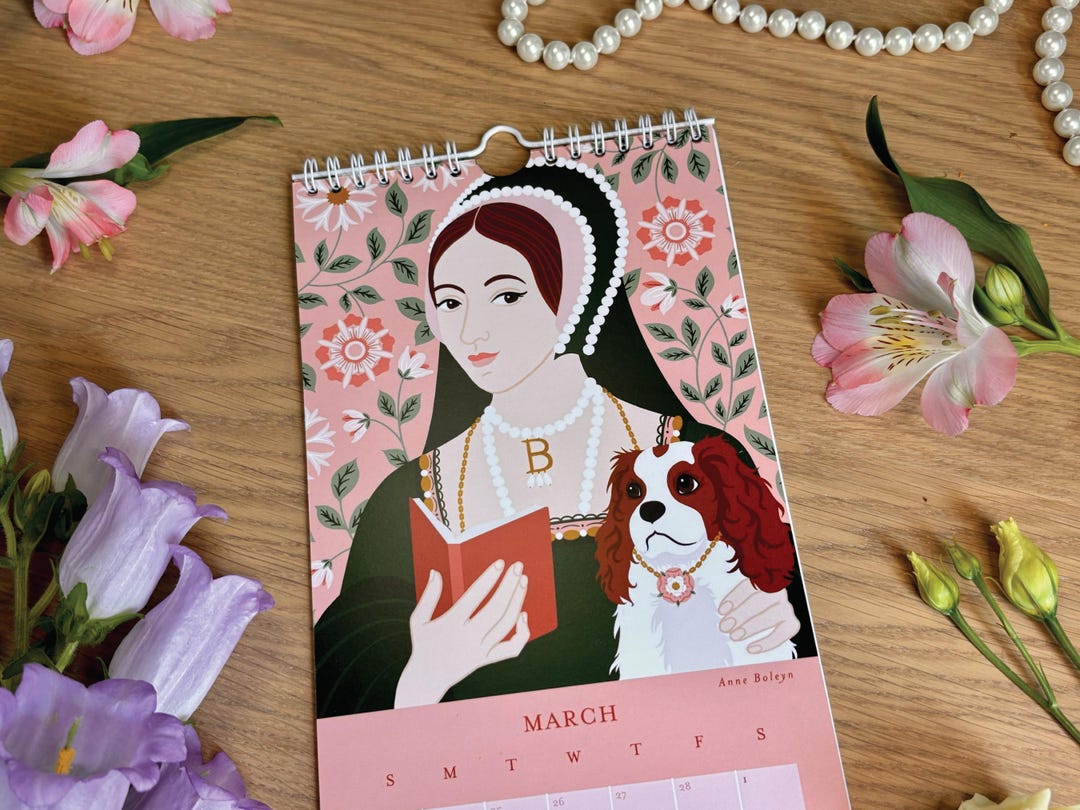 Tudor Queens 2026 Calendar 12 Months | Historical Portraits of Aragon ...